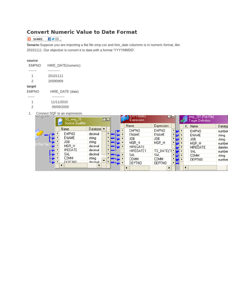 Convert Numeric Value to Date Format | PDF