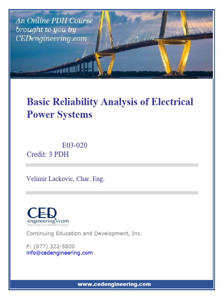 E03-020 - Basic Reliability Analysis of Electrical Power Systems - US | PDF | Reliability ...
