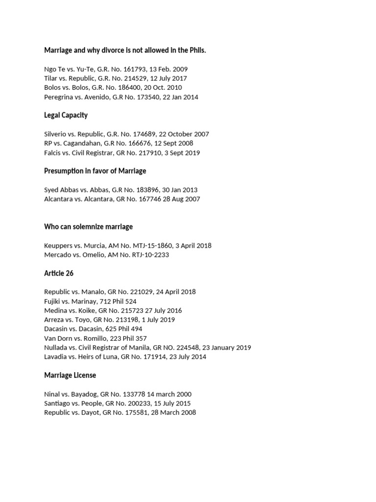 family-code-cases | PDF | Marriage, Unions And Partnerships | Civil Law ...