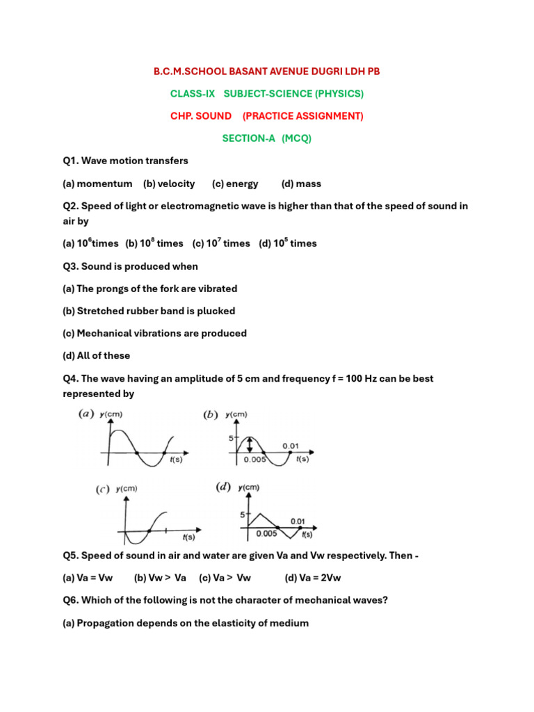 CLASS-IX CHP. SOUND | PDF | Waves | Sound