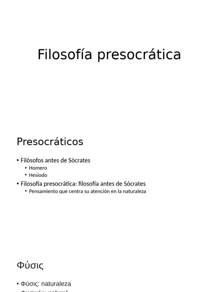 1.3. Filosofía Presocrática | PDF | Filosofía griega antigua ...