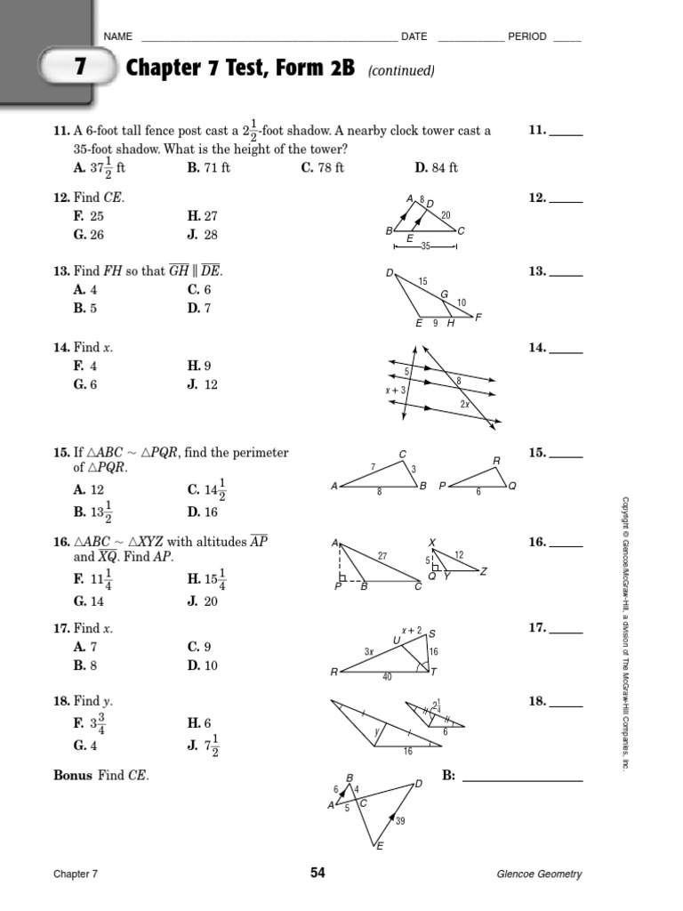 Chapter 7 Resource Masters - Geocrm071 | PDF