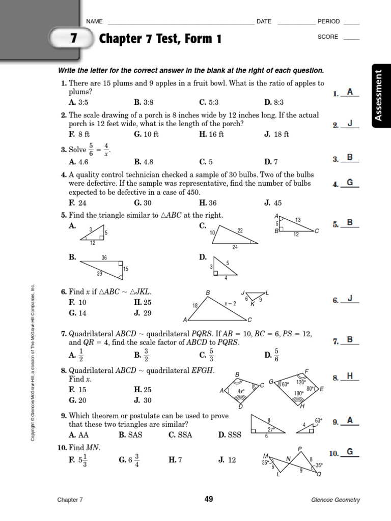 Chapter 7 All Forms (Answered) | PDF | Euclidean Geometry | Elementary ...