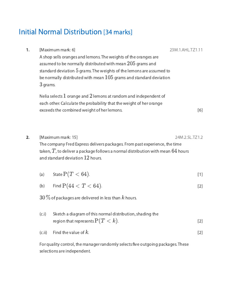 Normal Distribution Applications in Statistics | PDF | Normal ...