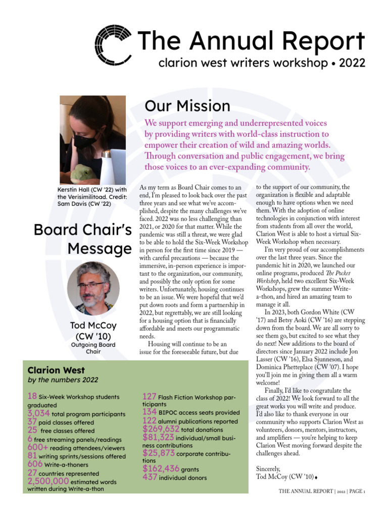2022 CW Annual Report - Final Web | PDF | Novella