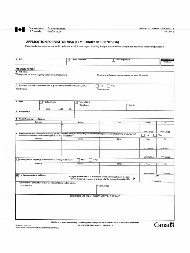 Canada Form | PDF