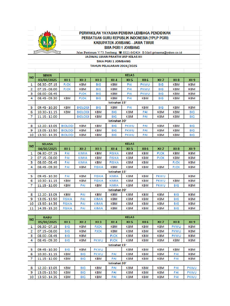 Jadwal UPRAK | PDF