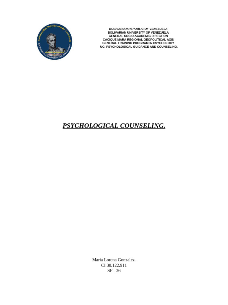 Psychological counseling. | PDF | Psychotherapy | Psychology