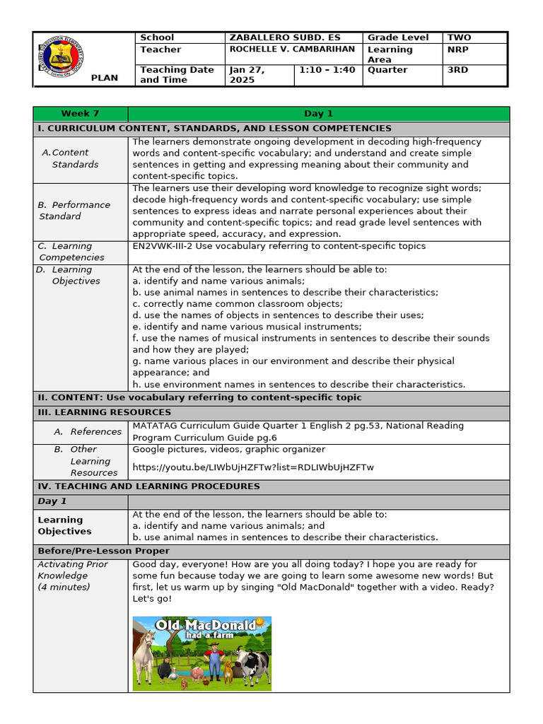 NRP-WEEK8-Q3 | PDF | Learning | Musical Instruments
