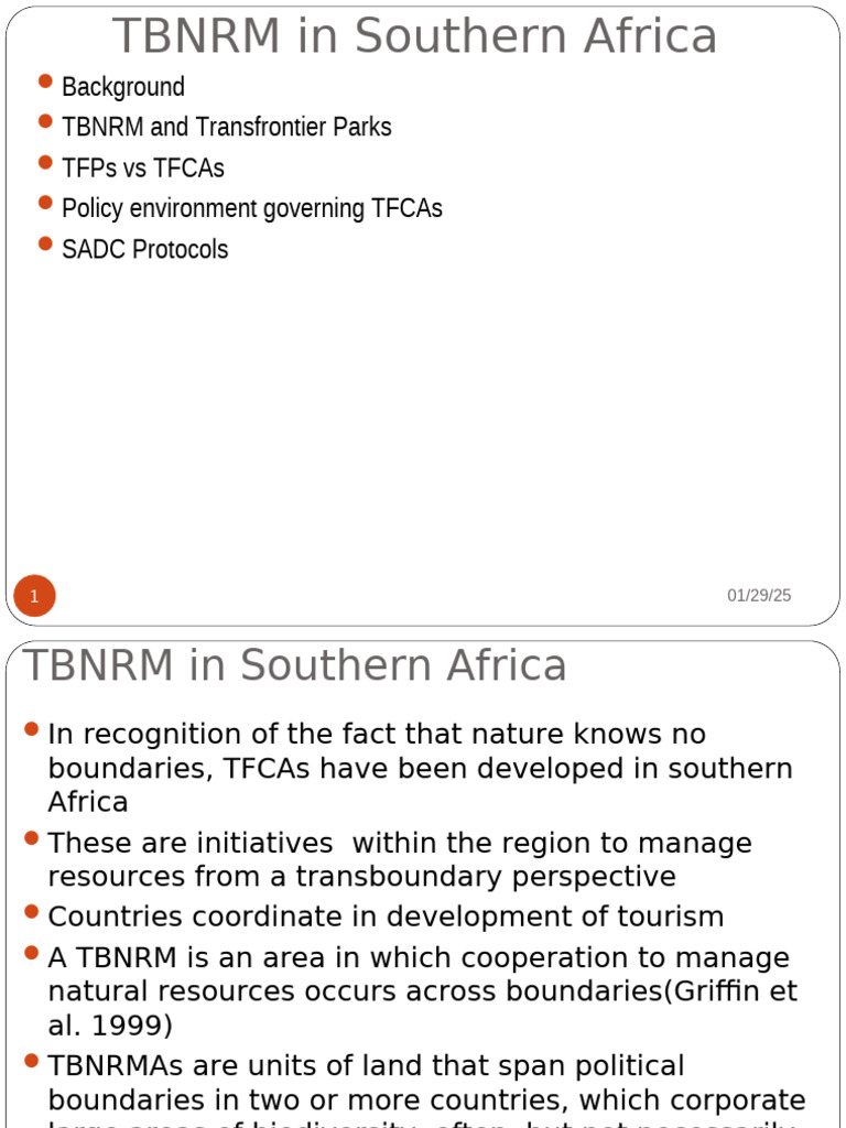 Cuwsm 204 Lecture 8 TBNRM in Southern Africa & Sadc Protocols | PDF ...