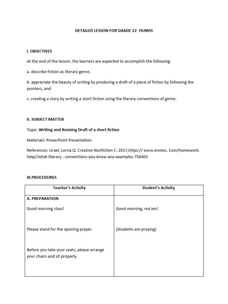 1 Copy DLP of Writing and Revising Draft of Short Story | PDF ...