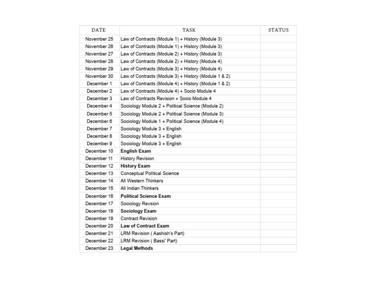 Schedule - Sheet1 | PDF