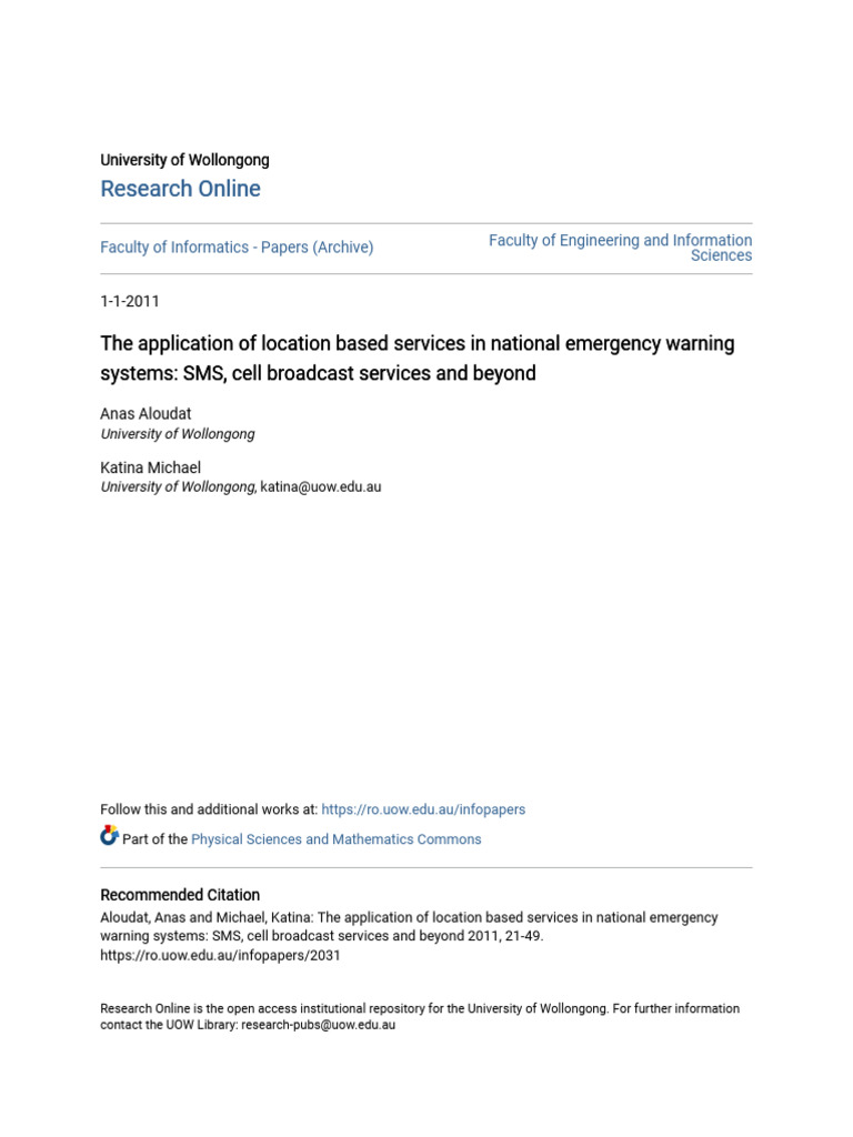 Location-Based Services in Emergency Alerts | PDF | Geographic ...