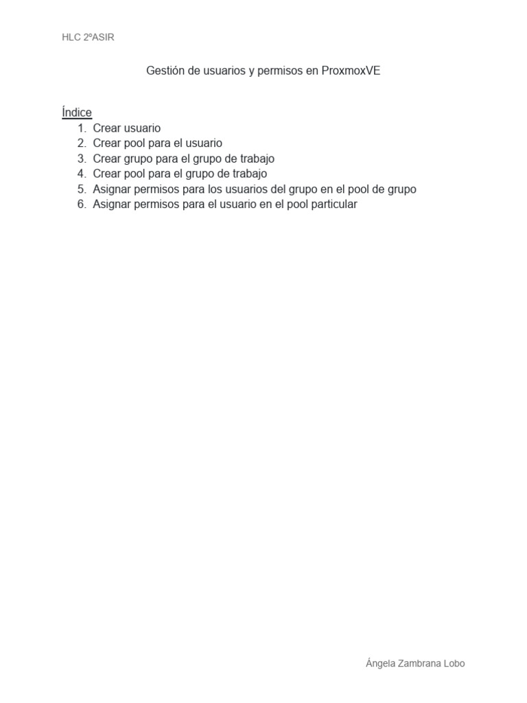 Gestión de usuarios y permisos en ProxmoxVE | PDF Gestión de usuarios y permisos en ProxmoxVE | PDF