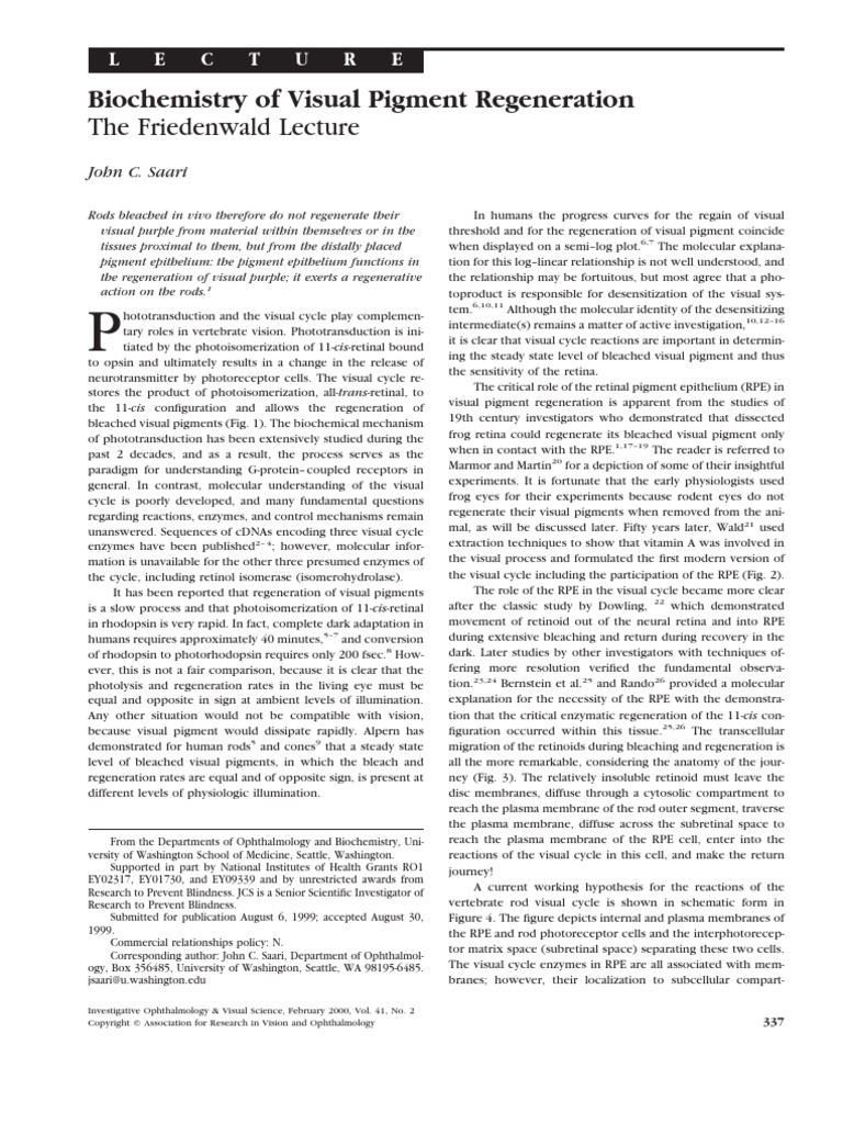 Walds Visual Cycle | Retina | Metabolic Pathway
