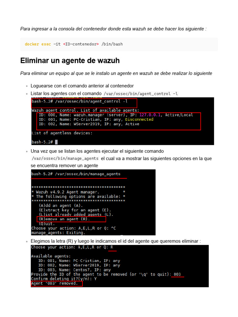 Comandos Consola Wazuh | PDF
