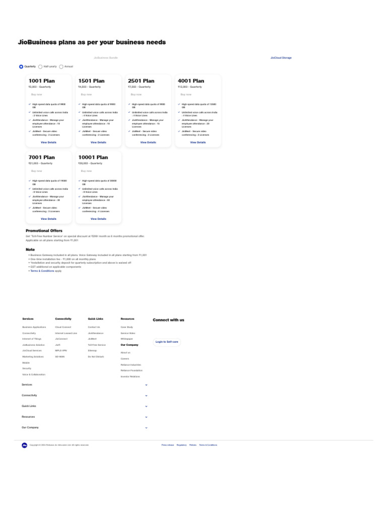 JIO Business Plans | PDF | Internet | Computer Networking