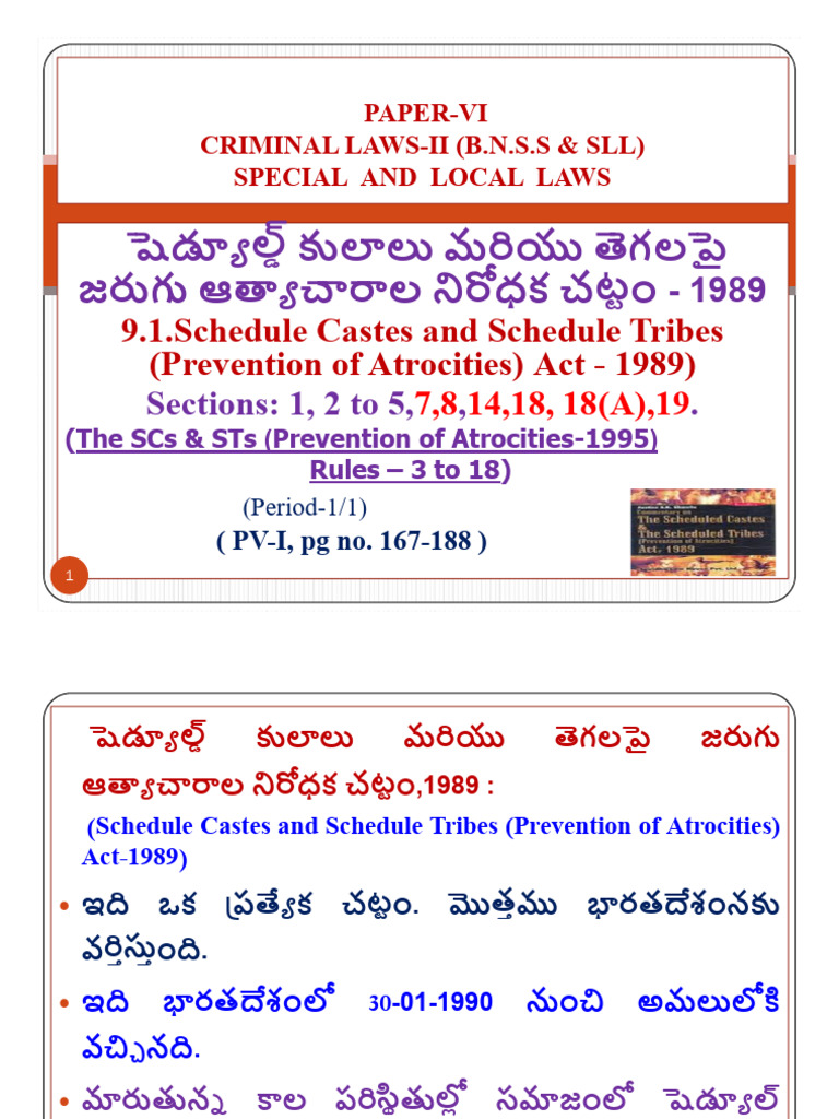 9.1.SCs & STs Tribes (PoA) Act.-1 | PDF