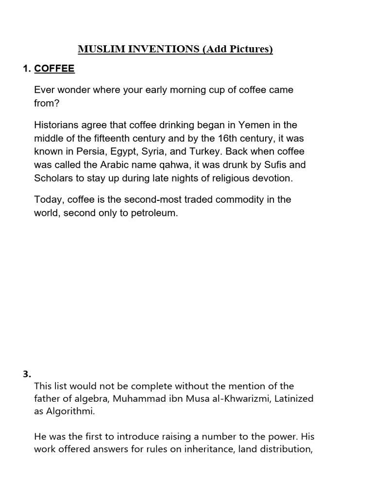 MUSLIM INVENTIONS Muharram | PDF