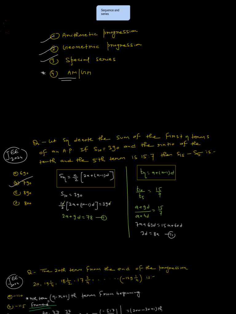 Sequence and Series Revision | PDF