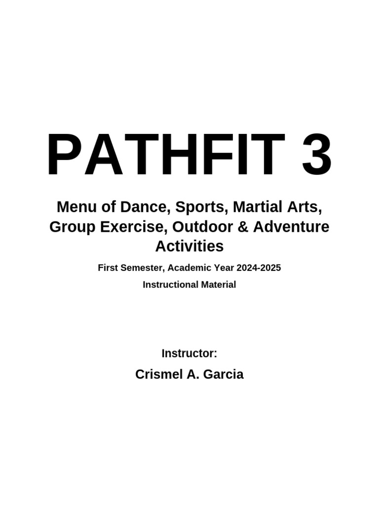 PATHFIT 3_INSTRUCTIONAL MATERIALS | PDF | Dances | Ballet