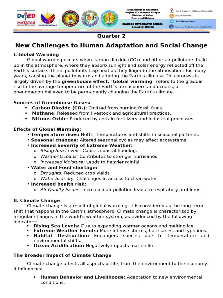 Handouts GROUP 8 - UCSP 11 | PDF | Climate Change | Atmosphere Of Earth