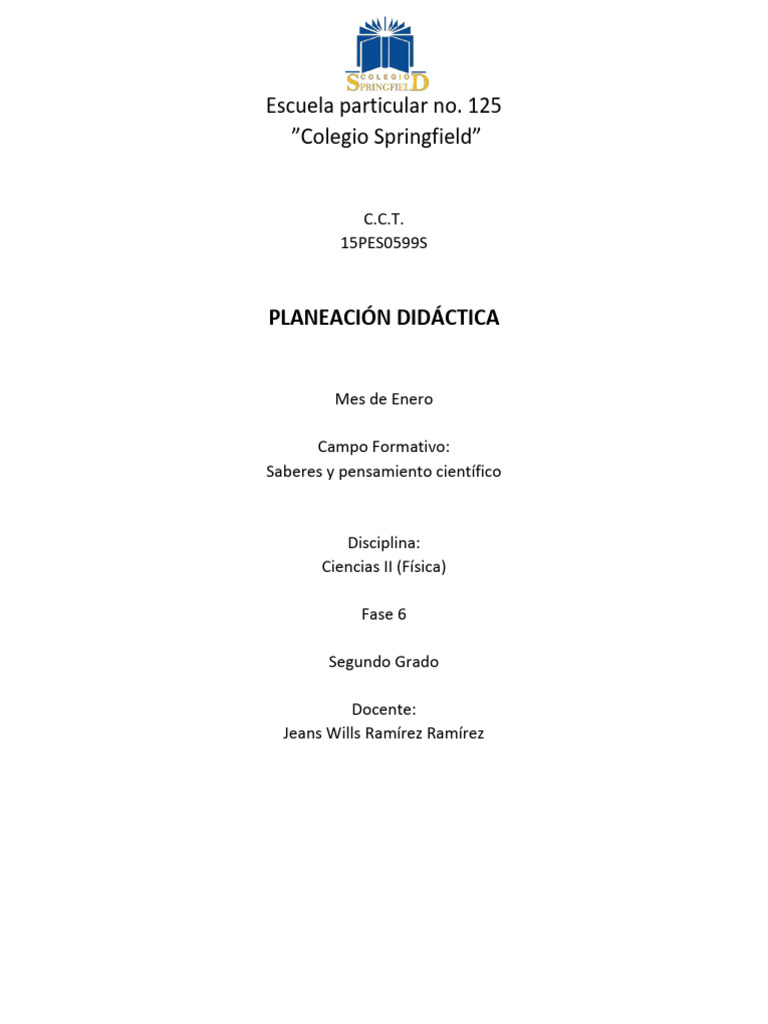 PLANEACIÓN FÍSICA 2 - Enero2025 | PDF | Experimentar | Fricción