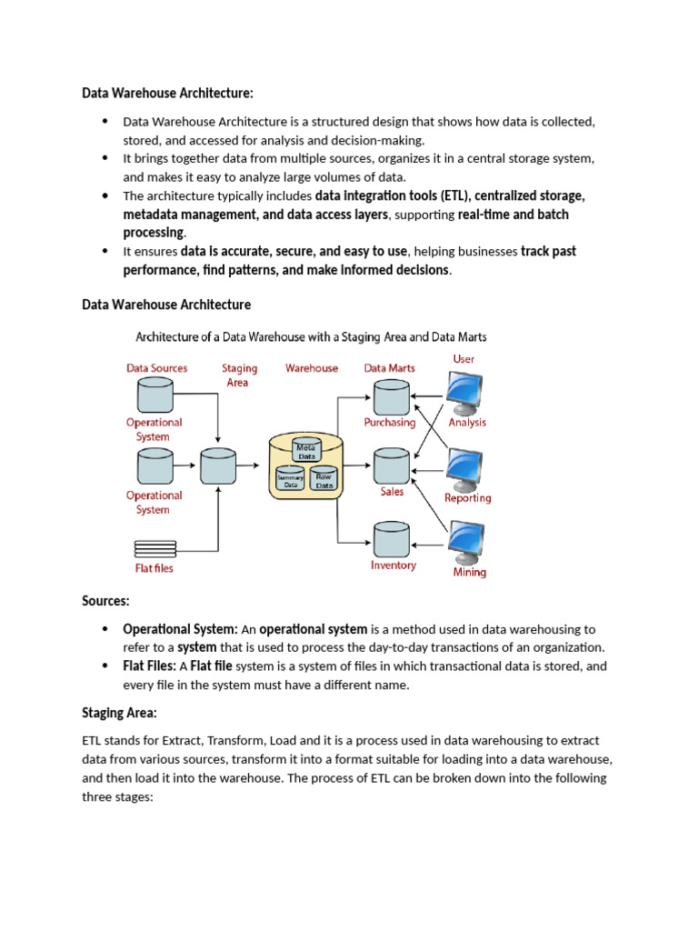Data Warehouse Architecture | PDF | Data Warehouse | Data
