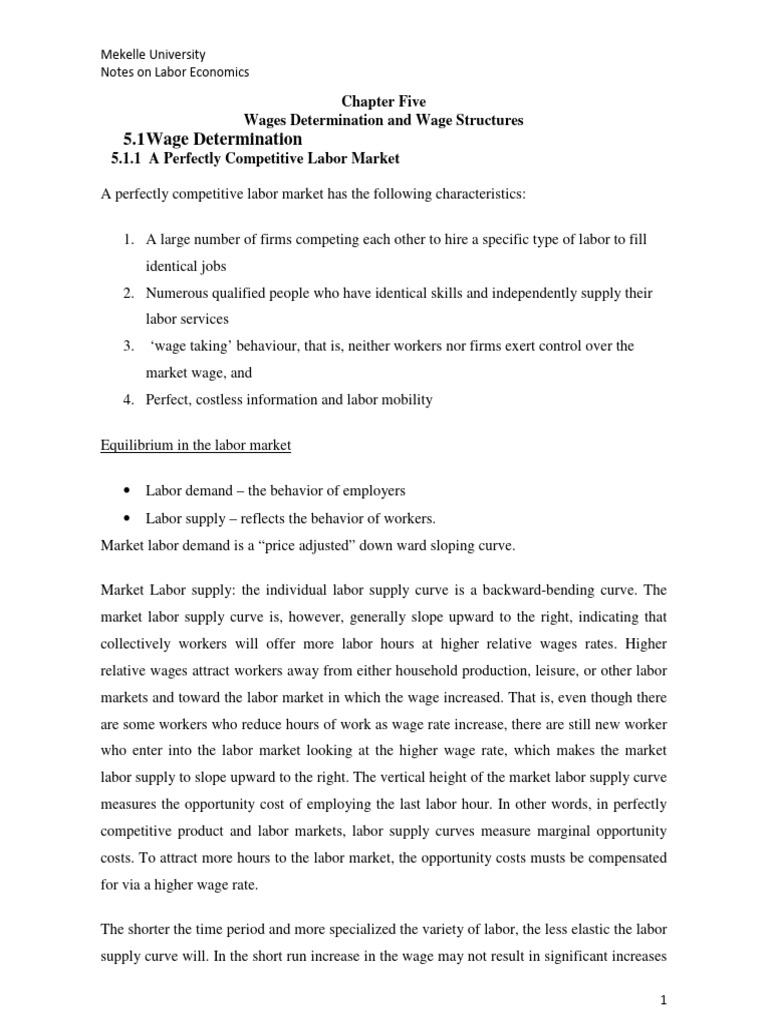 Wage Determination in Labor Economics | PDF | Cost Of Living | Labour ...