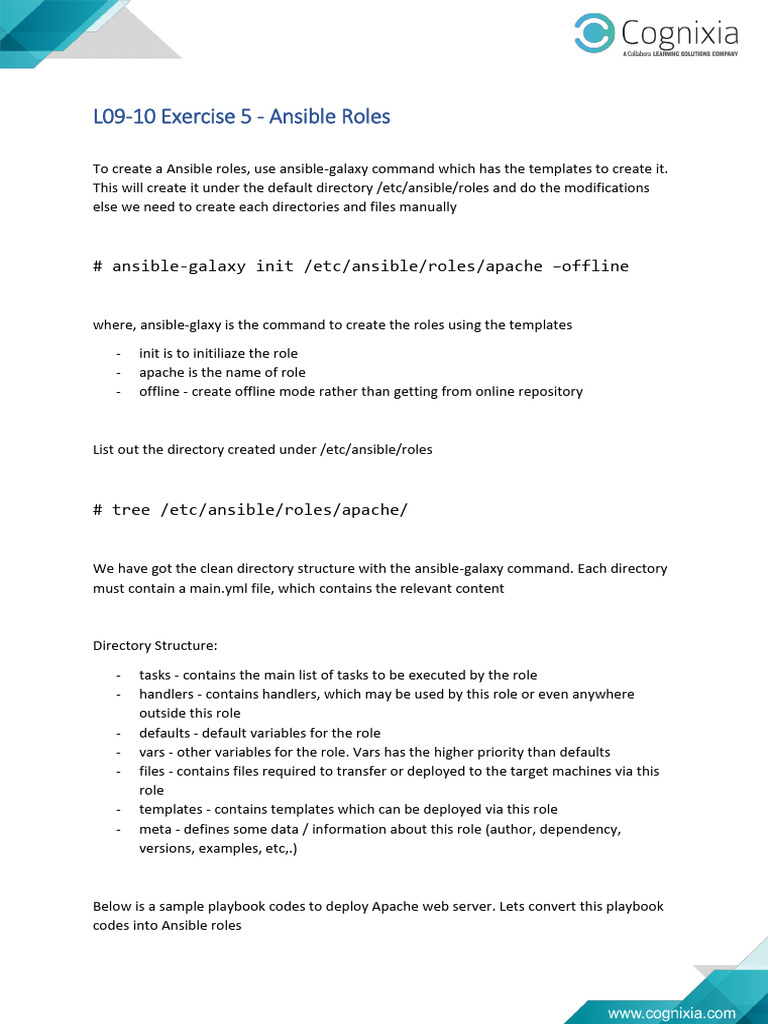 L09-10 Exercise 5 - Ansible Roles | PDF | Apache Http Server | Computing
