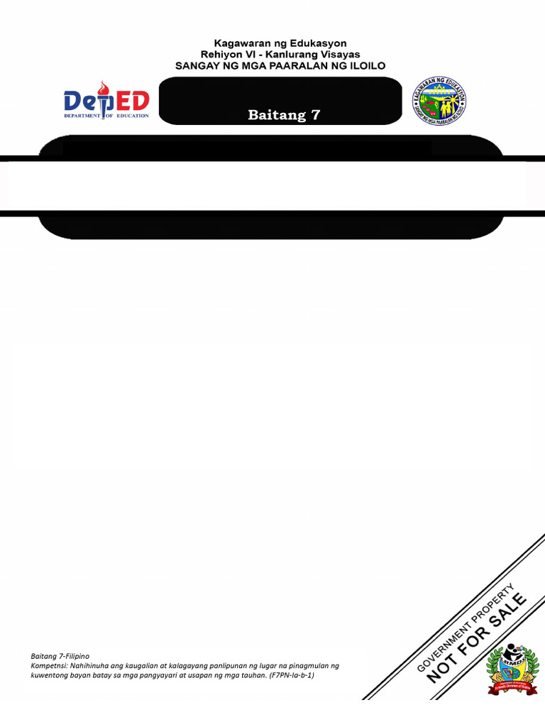 Module Fil 7 Unang Linggo Aralin 1 | PDF