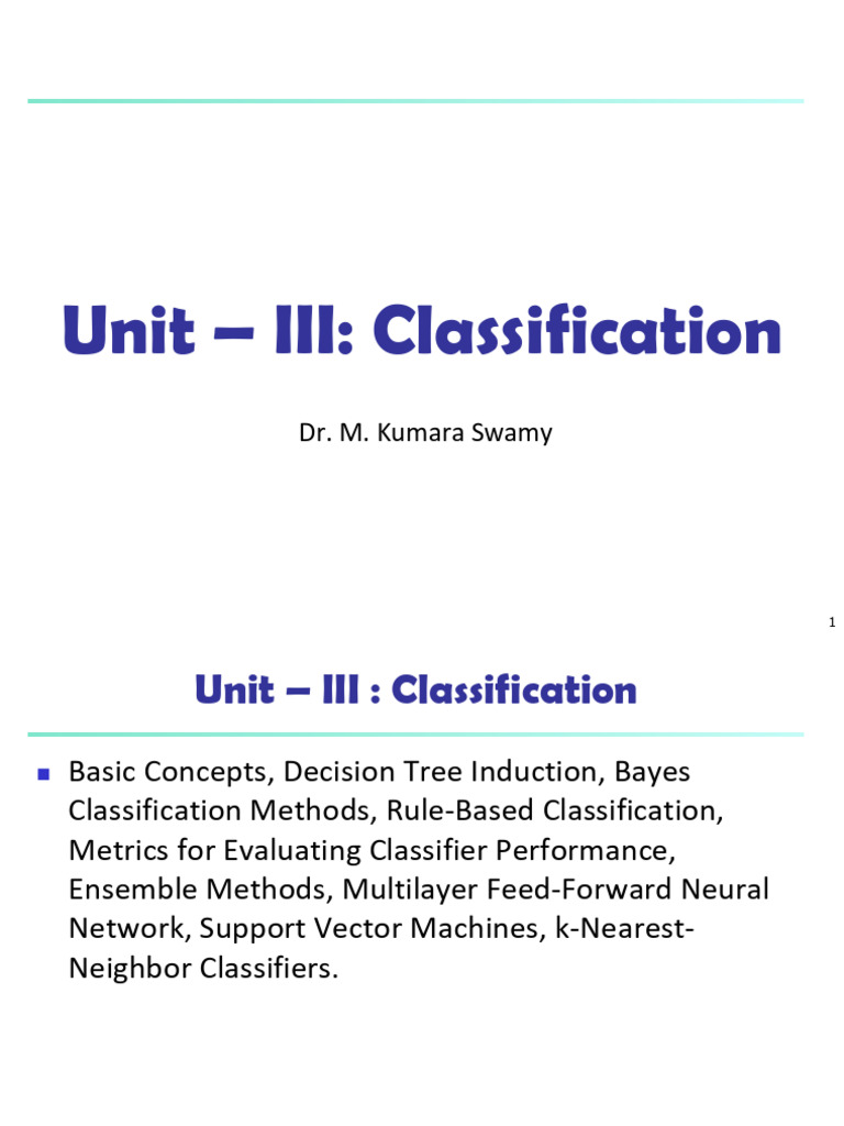 Unit-3 | PDF | Sensitivity And Specificity | Cross Validation (Statistics)