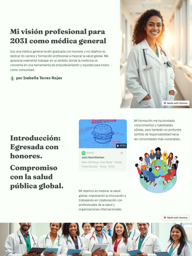 Mi Vision Profesional para 2031 Como Medica General | PDF