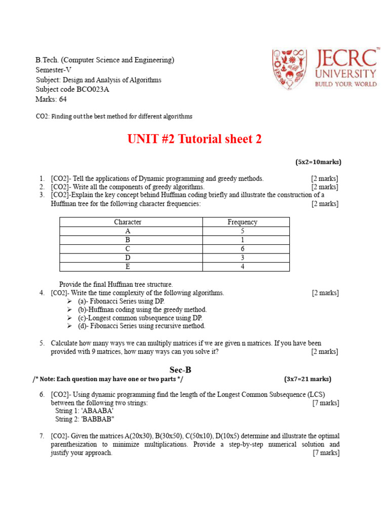 Assign 2 Tut2 Pdf Dynamic Programming Algorithms And Data