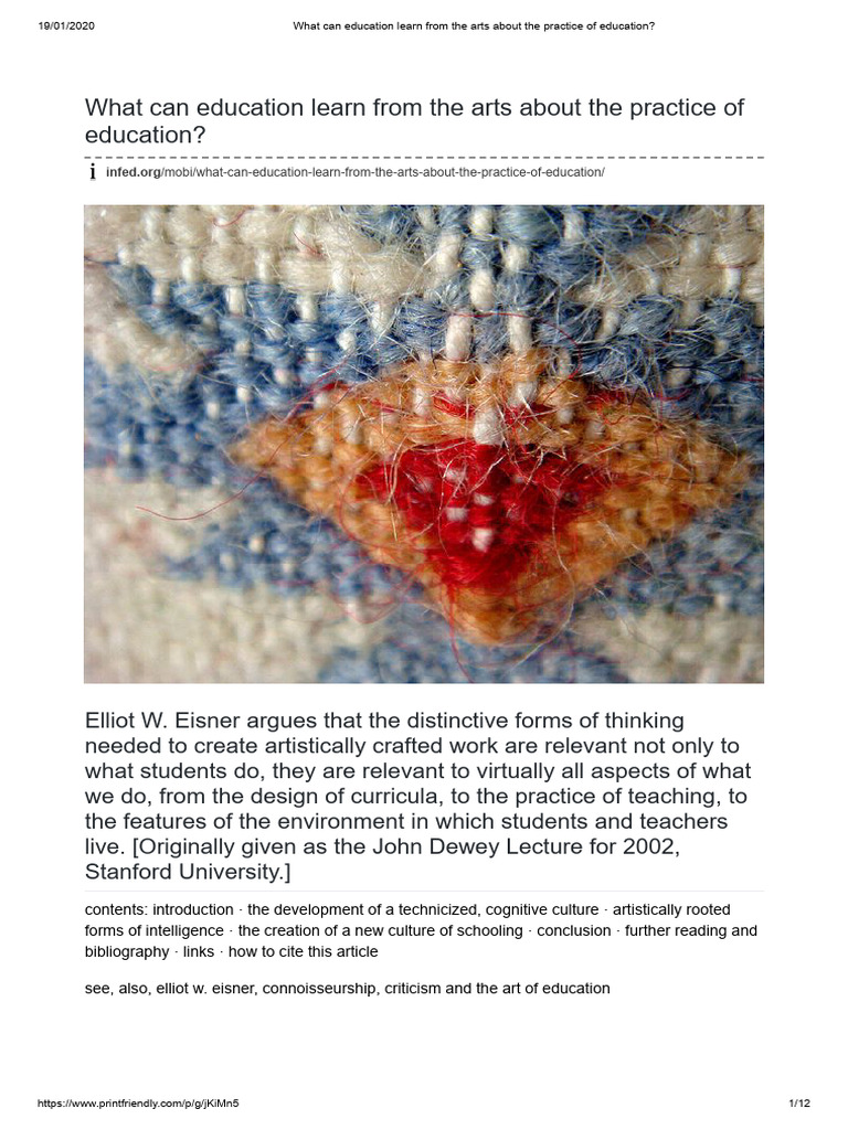 Arts' Influence on Educational Practices | PDF | Thought | Attention