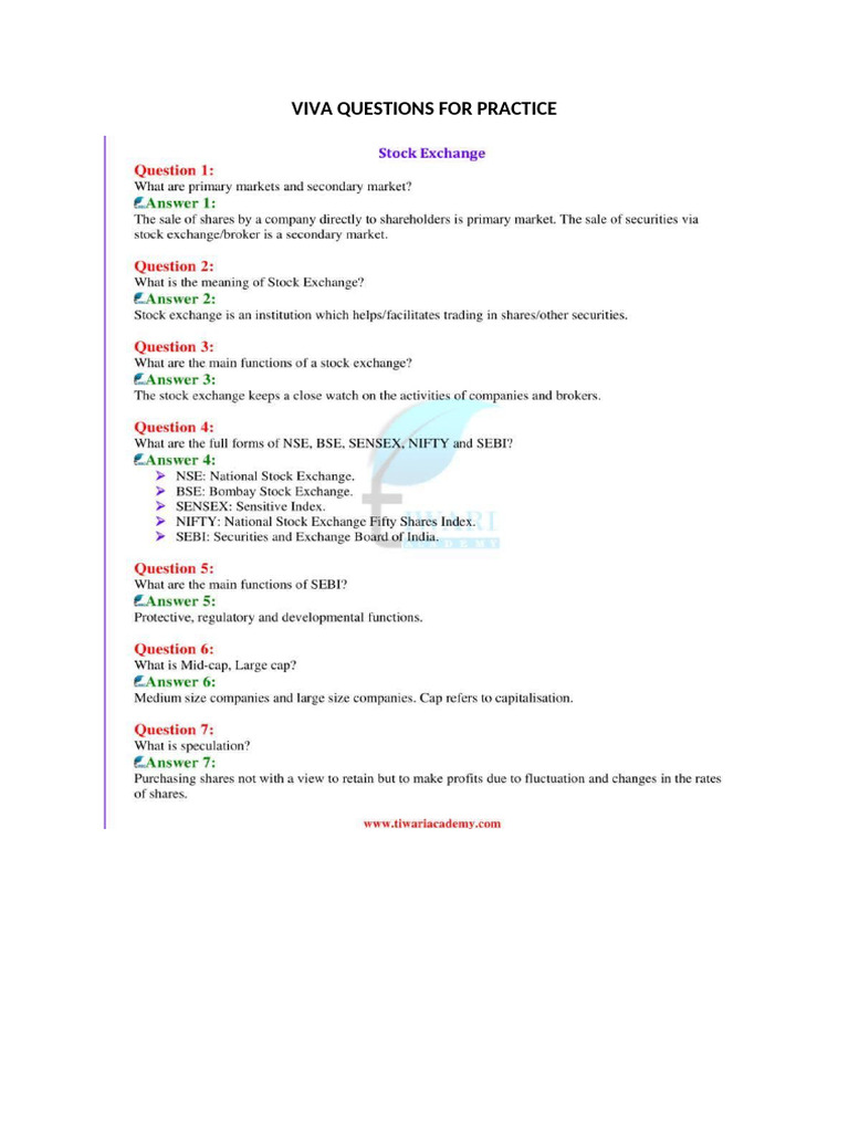 VIVA QUESTIONS FOR PRACTICE BST | PDF