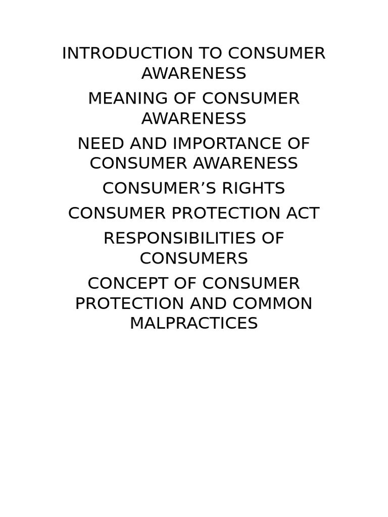 Understanding Consumer Awareness Basics | PDF