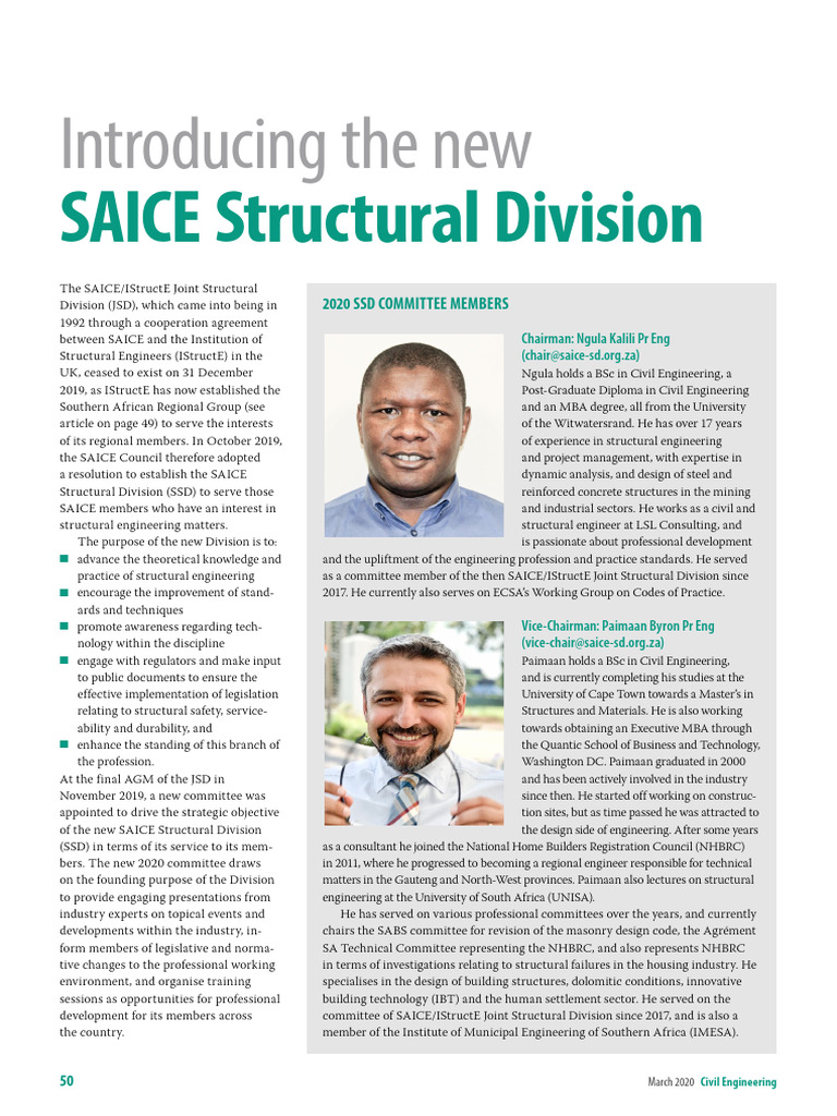 Launch of SAICE Structural Division | PDF | Engineering