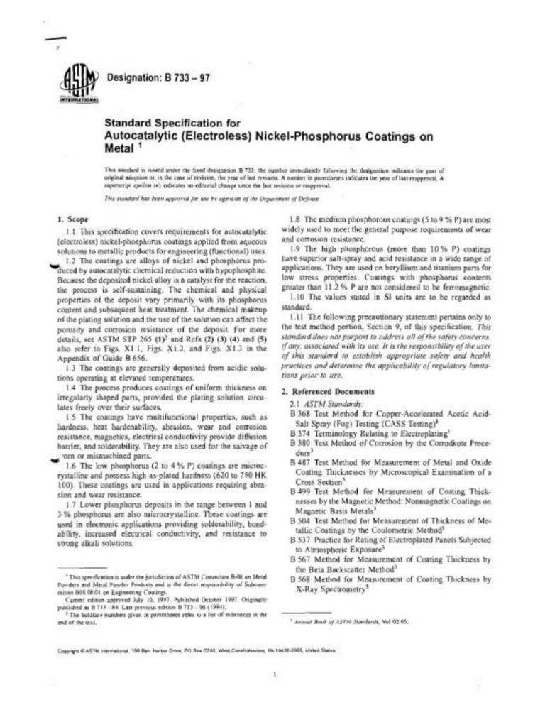 ASTM B733 Standard | PDF