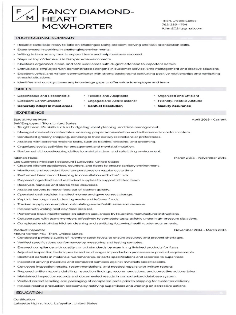 Resume PDF Fd Hm | PDF | Specification (Technical Standard)