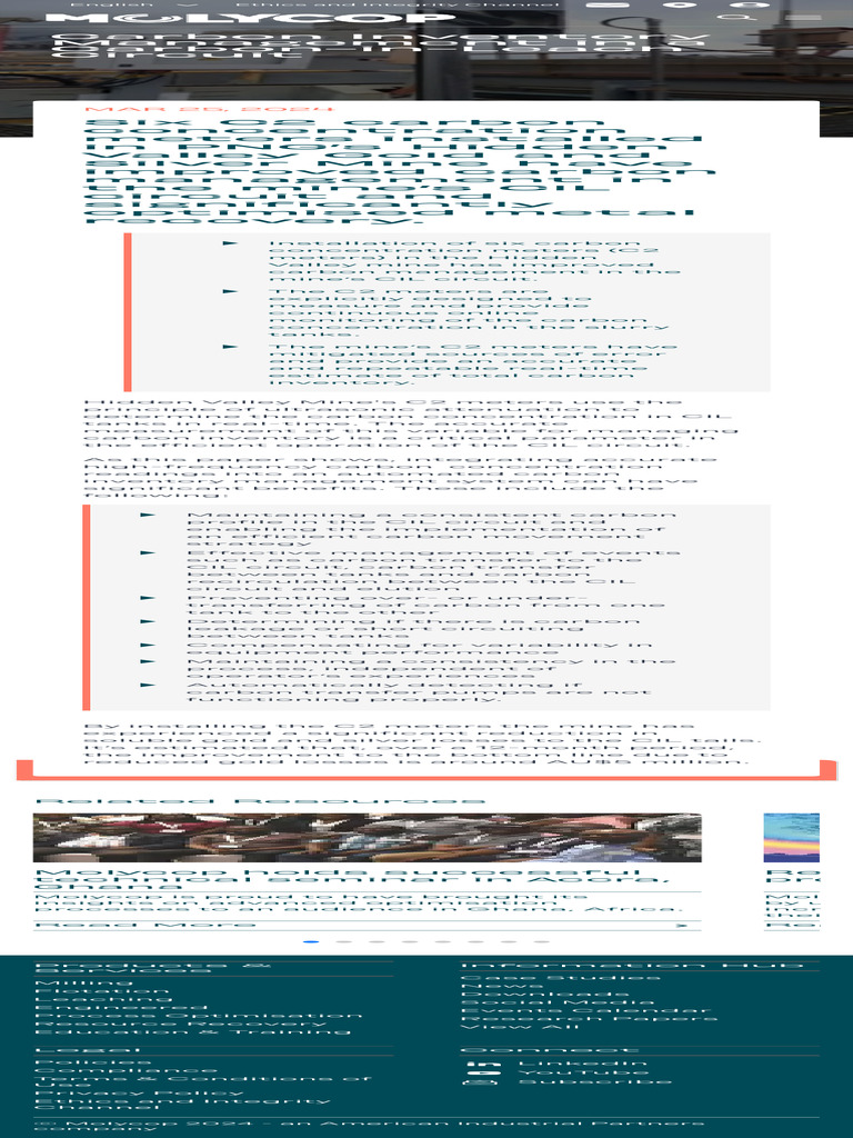 Carbon Inventory Management in A Carbon-in-Leach Circuit Molycop | PDF