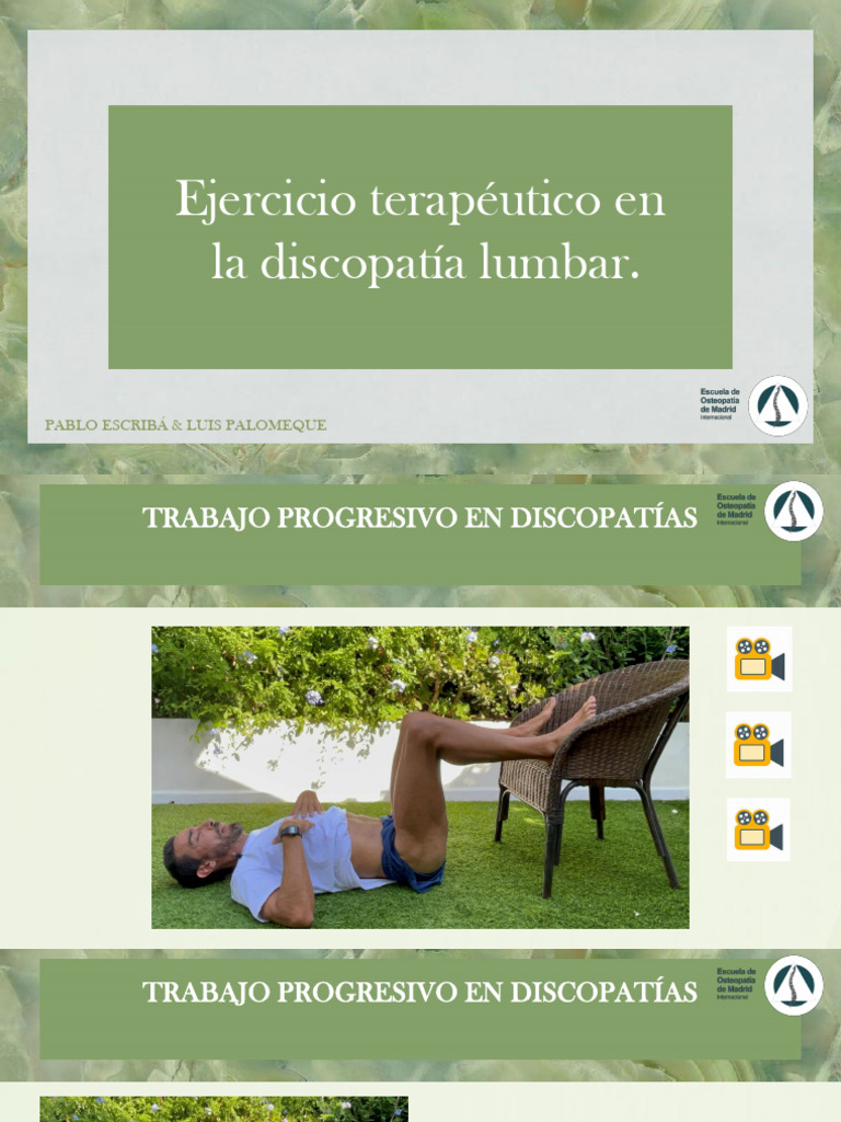 12 EJERCICIO TERAPeUTICO EN LA DISCOPATiA LUMBAR | PDF