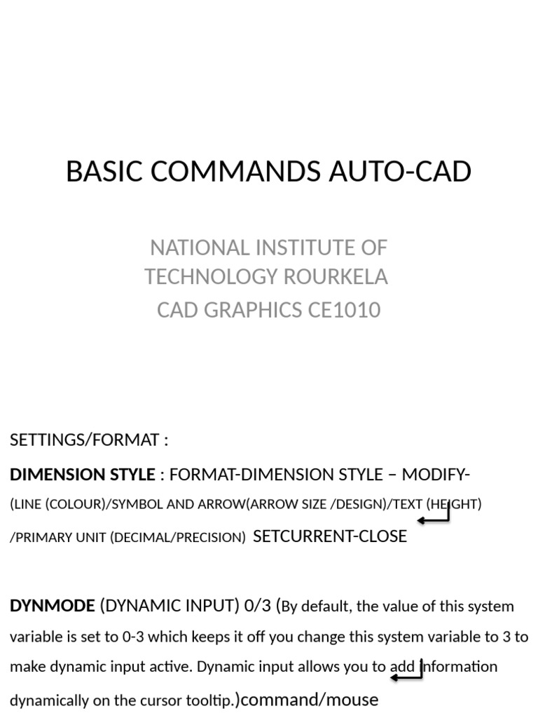 Basic Commands Auto-cad (3) | PDF | Auto Cad | Ellipse
