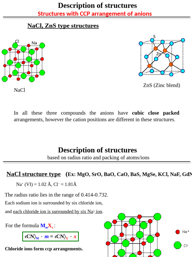 Crystal Structures and Packing Types | PDF | Crystal Structure ...