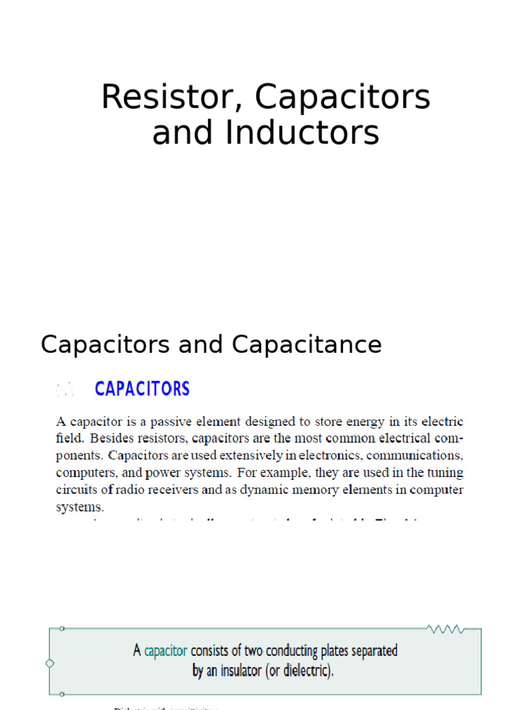 Reistors, Capacitors and Inductors | PDF
