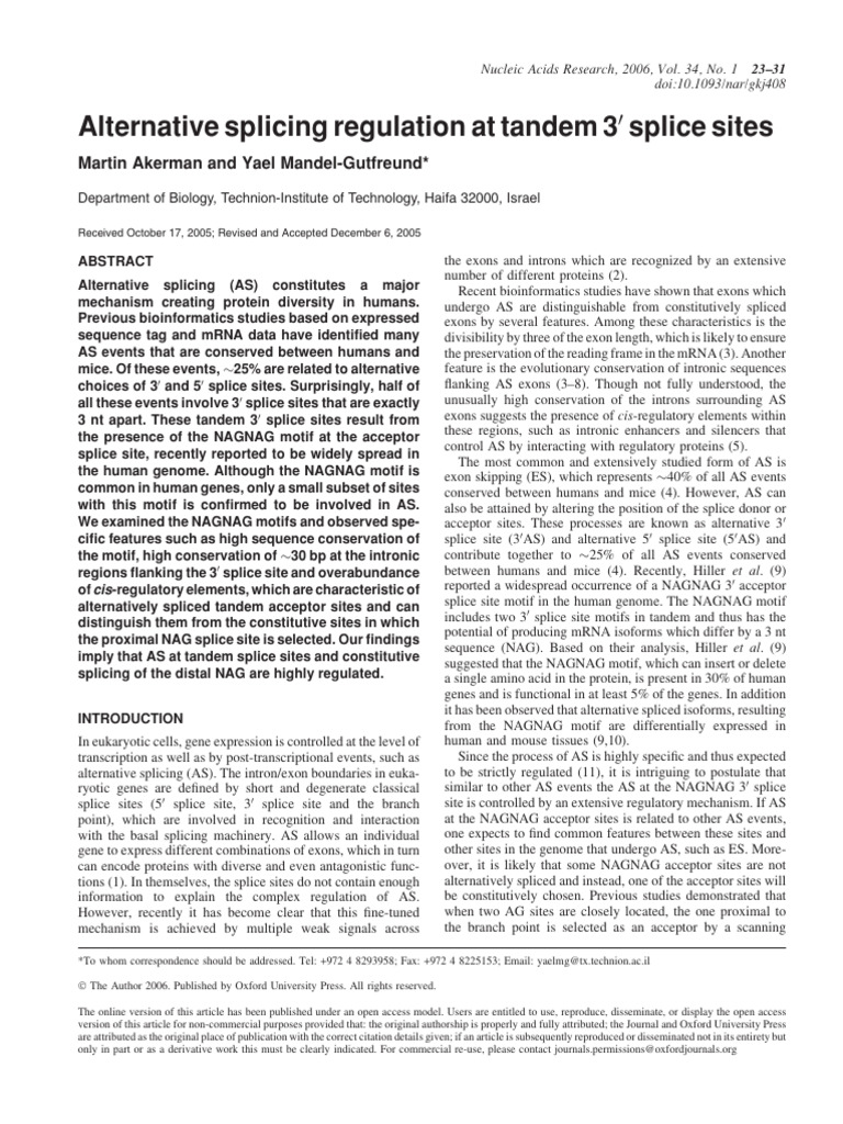 Splicing Alternat Regulacion | PDF | Alternative Splicing | Rna Splicing