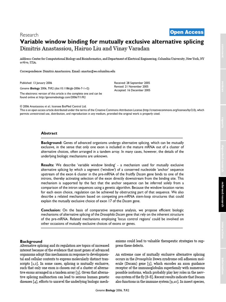Splicing Alternativo Mutuamente Excluyente | PDF | Rna Splicing | Alternative Splicing