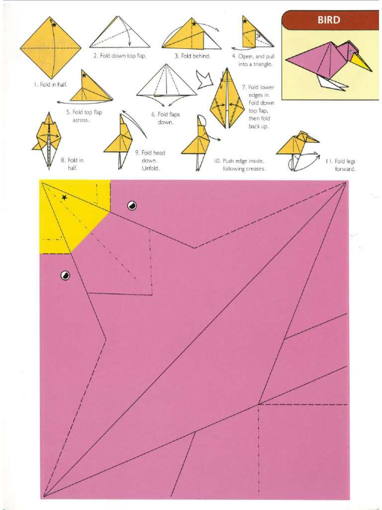 Paper Folding Art Activity - Bird | PDF