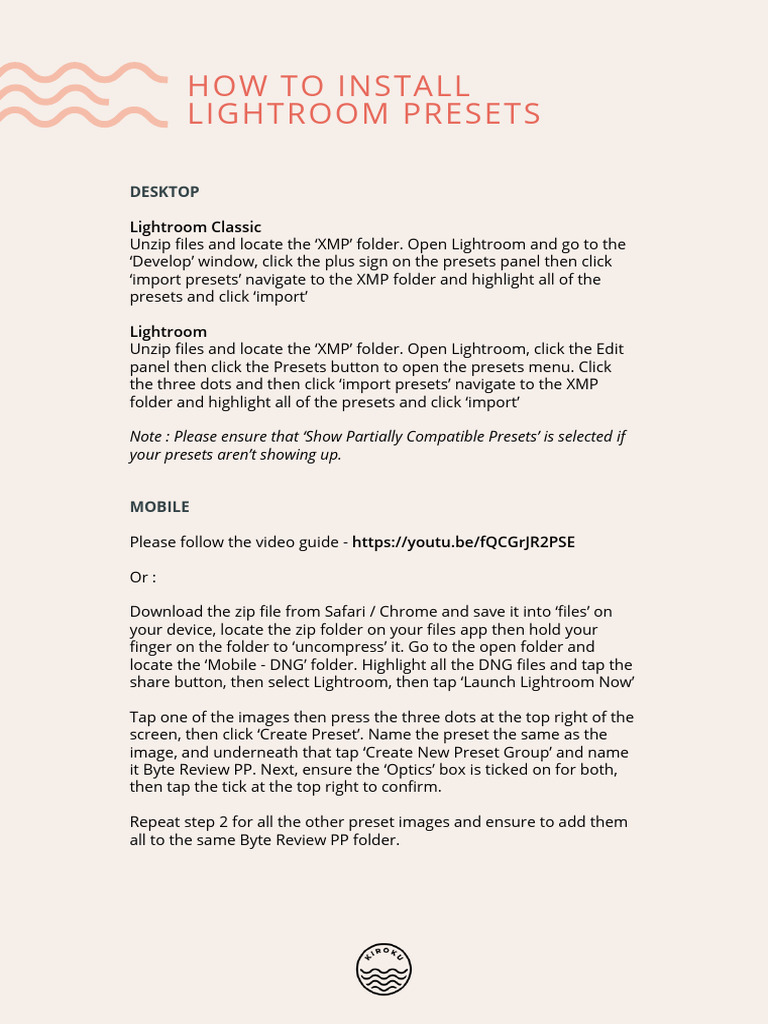 How To Install Presets | PDF