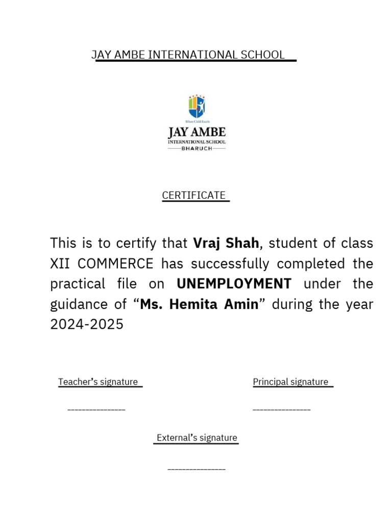 XII Commerce Practical Completion | PDF